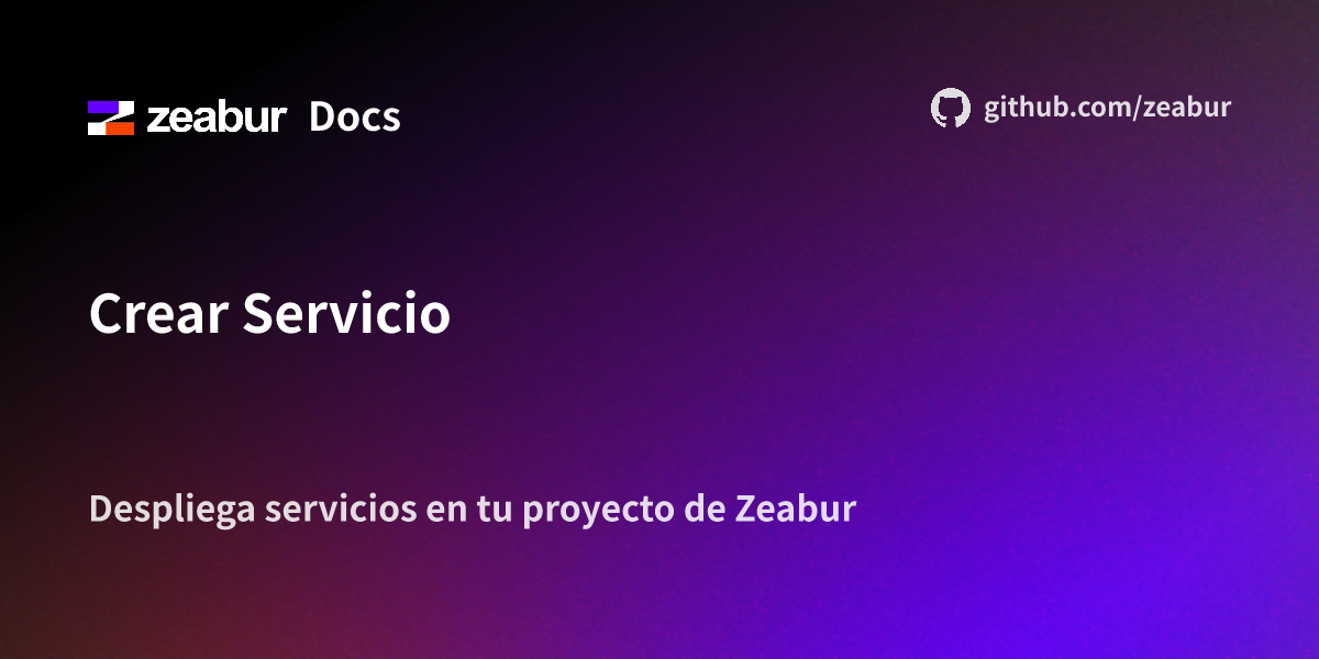 Crear Servicio - Zeabur
