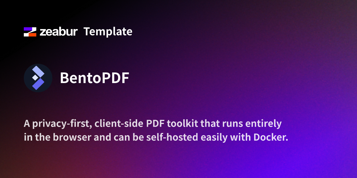 BentoPDF Deploy Guide