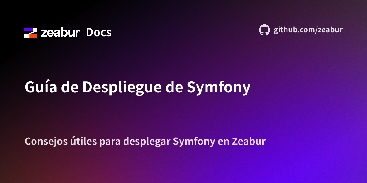 Guía de Despliegue de Symfony - Zeabur