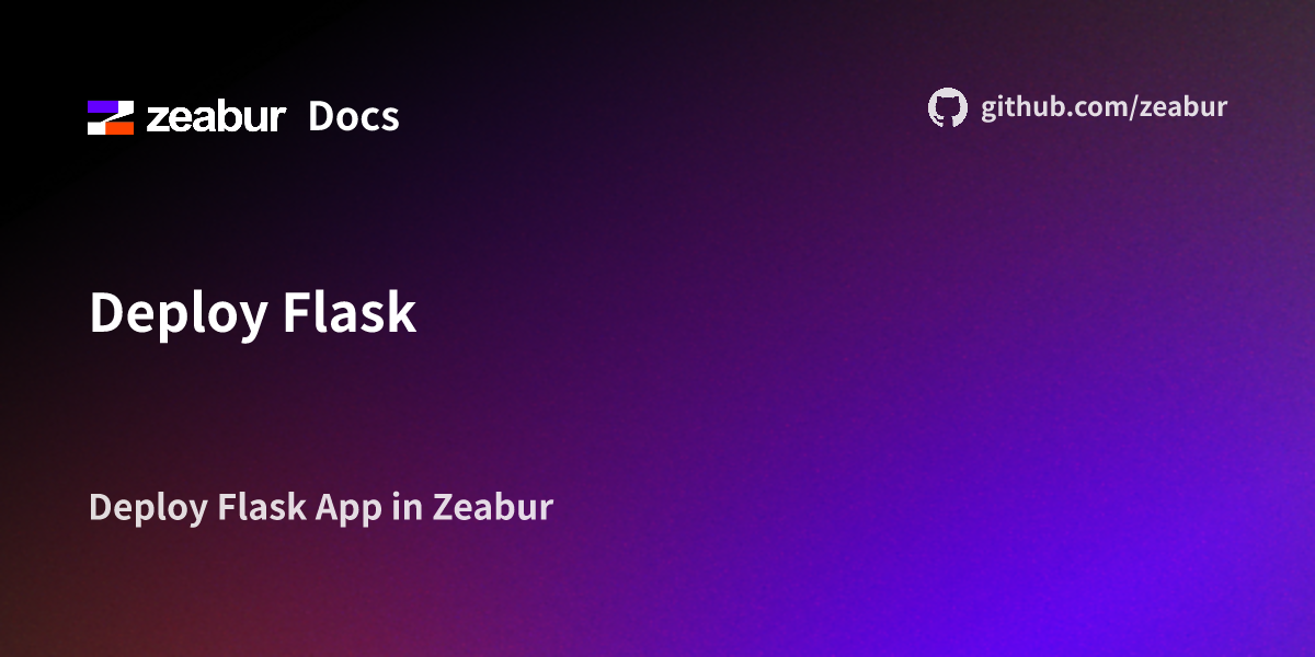 Deploy Flask - Zeabur