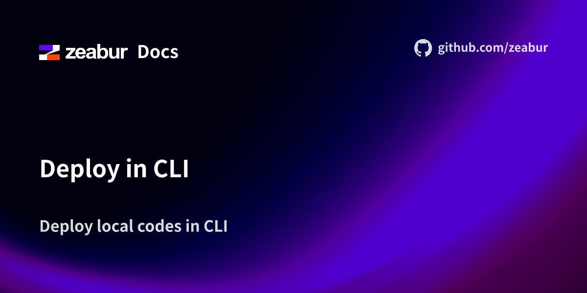 Deploy in CLI - Zeabur Deploy in CLI - Zeabur