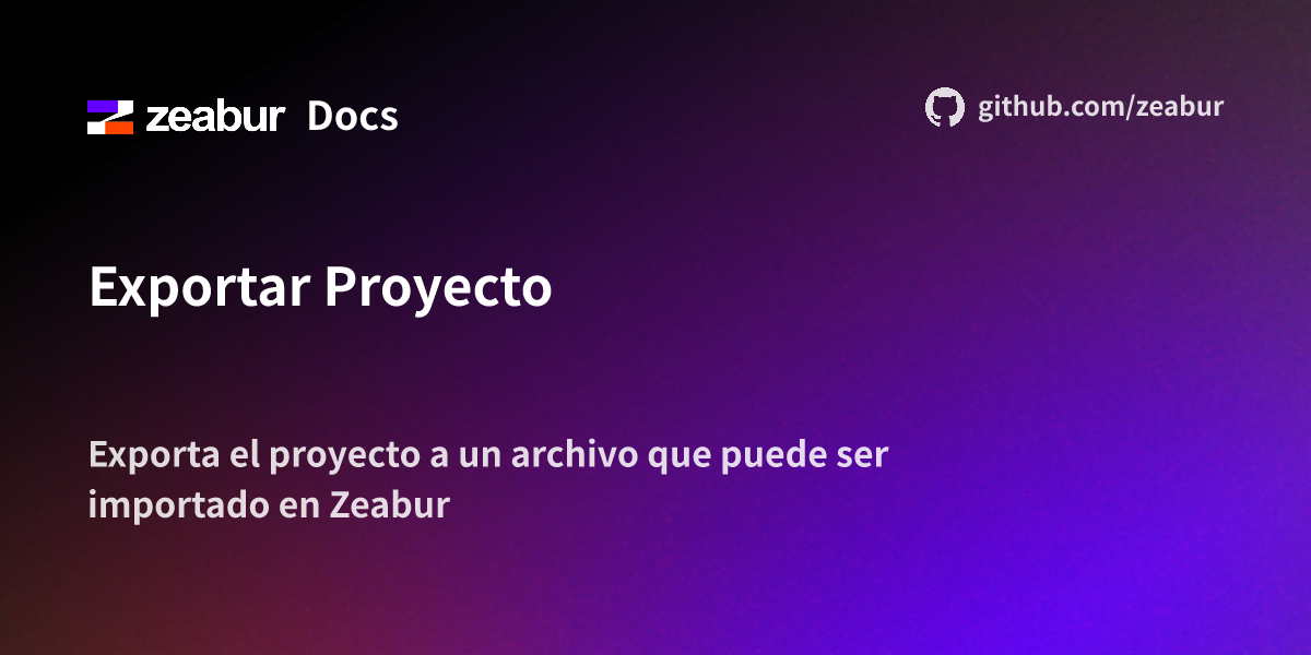 Exportar Proyecto - Zeabur