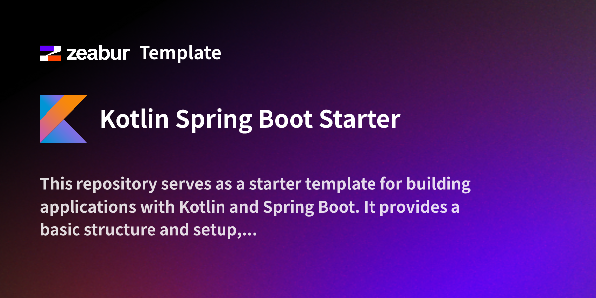 Kotlin Spring Boot Starter Deploy Guide