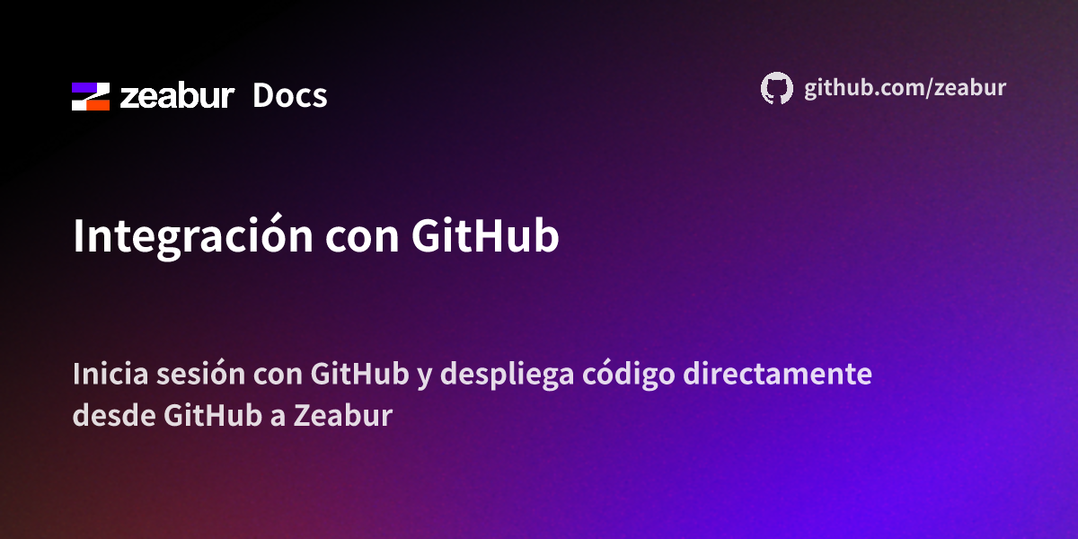 Integración con GitHub - Zeabur