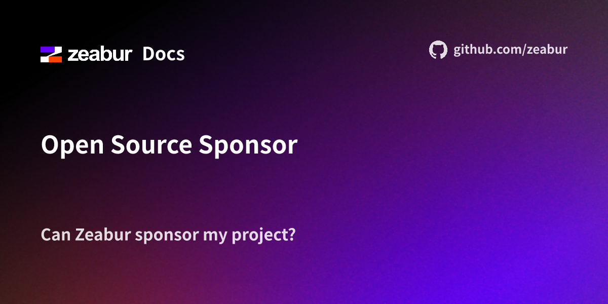 Open Source Sponsor - Zeabur
