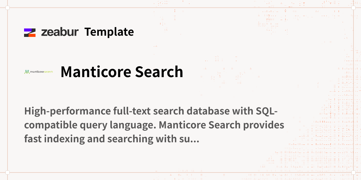 Manticore Search Deploy Guide
