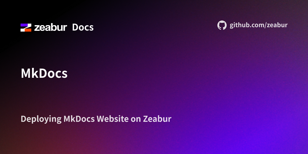MkDocs - Zeabur