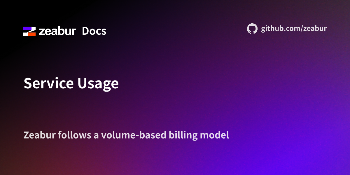 Service Usage - Zeabur