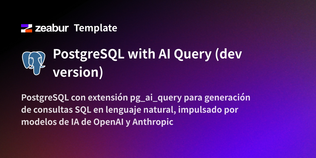 PostgreSQL with AI Query (dev version) Guía de implementación