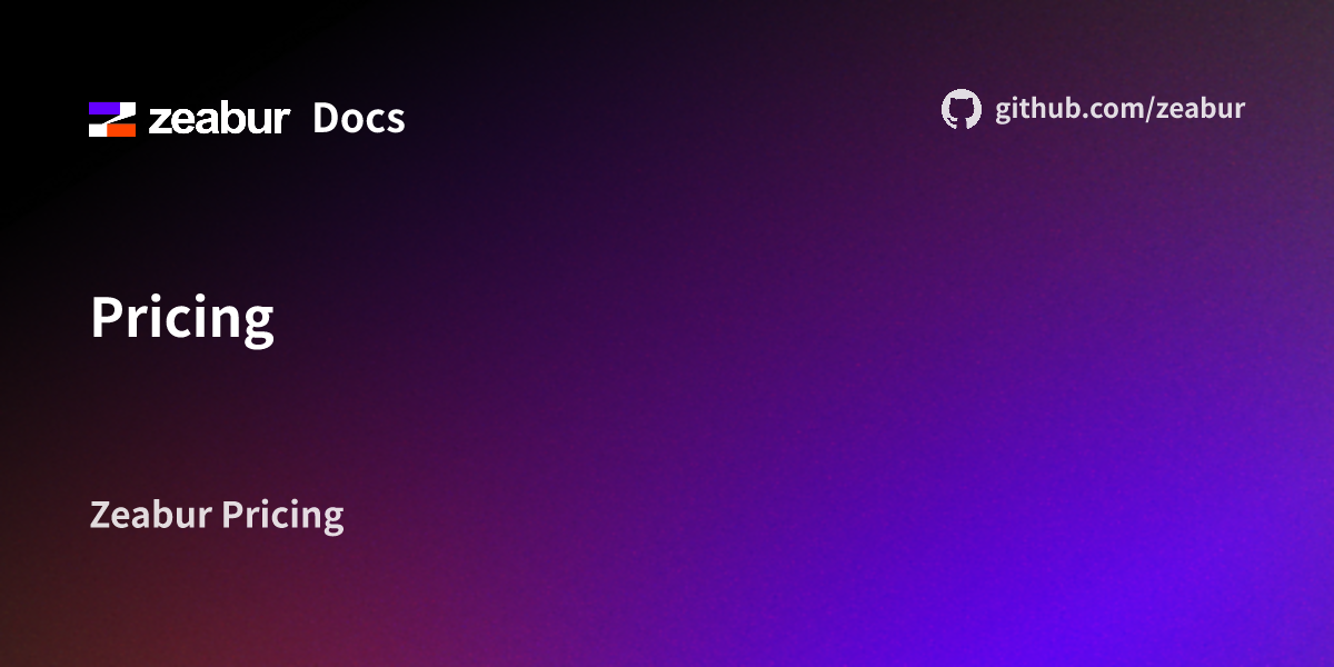 Pricing - Zeabur