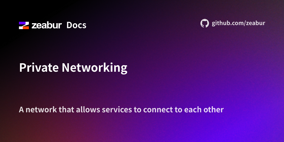 Private Networking - Zeabur