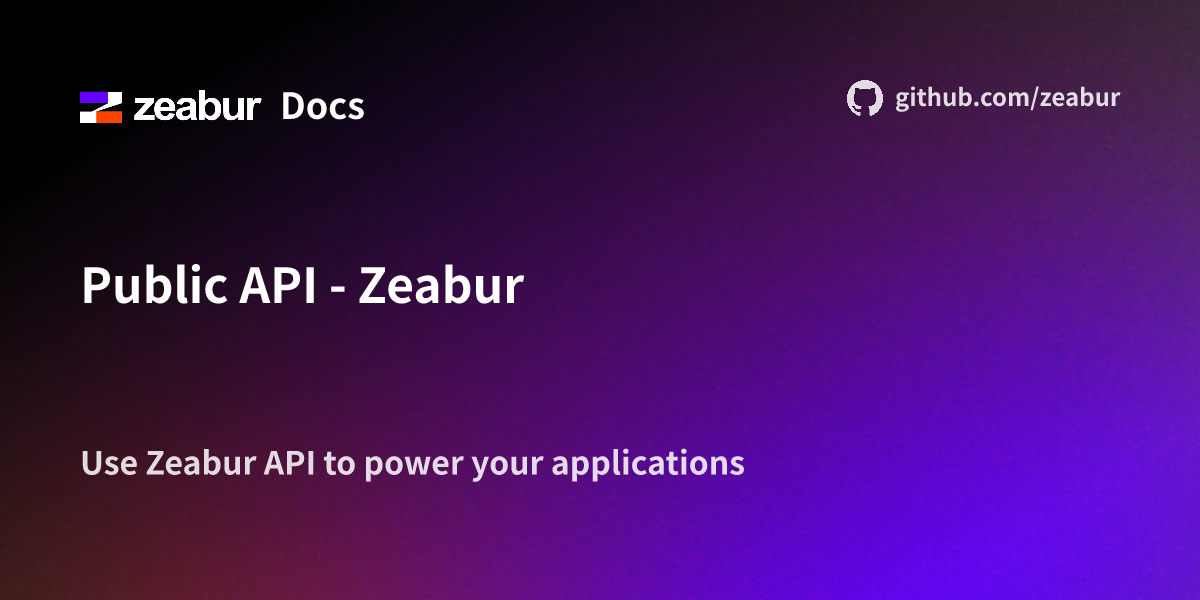 Public API - Zeabur - Zeabur