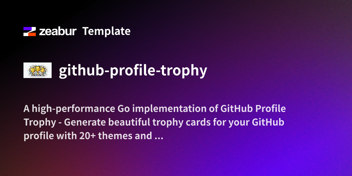 github-profile-trophy Deploy Guide